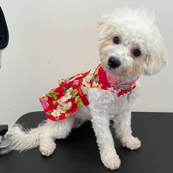 Hawaiian Print Dog Dress Mu'umu'u Style Dress for Your Pet, Red Dog ...