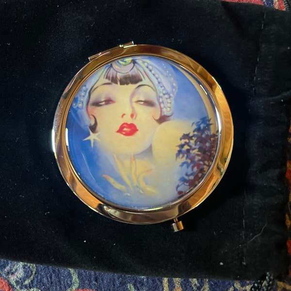 Gypsy Art Deco Moon Compact Mirror - Flapper 1920's Jazz Age Roaring ...