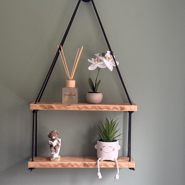 Shelving, Rustic Shelves, Chain Shelf, Hanging Shelves. - Etsy UK