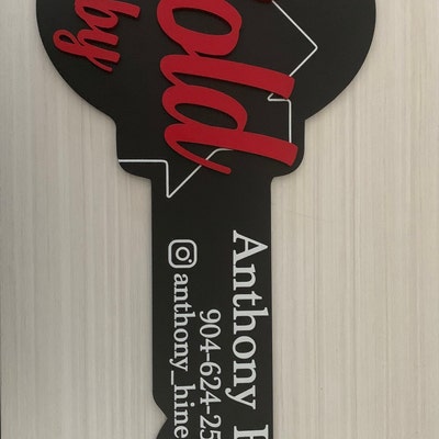 Sold Key Sign With LOGO, Realtor Sold Key Sign, Closed Realtor Sold Key ...