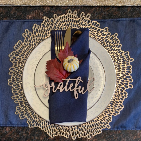 Grateful Place Cards, Grateful Sign, Thanksgiving Table Setting ...