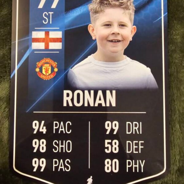 Personalised Football Cup Player Stats Card Sign With Choice of ...