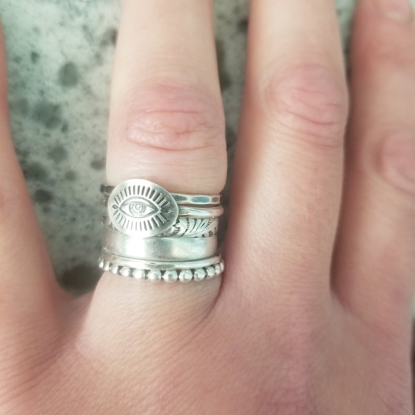 Evil Eye Ring Silver All Seeing Eye Ring Sterling Silver Eye Ring Witch ...