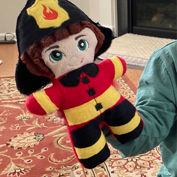 ITH Heroes: Fireman Plush Doll Stuffed Toy 5x7 6x10 8x12 - Machine ...