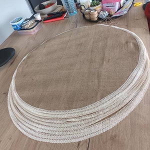 Round Burlap Placemat Burlap and Ivory Lace Circular Wedding ...