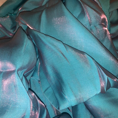 Metallic Glossy Glass Silk Fabric, Gradient Satin Mermaid Fabric ...