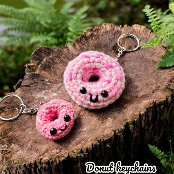 CROCHET PATTERN: Donut Keychain, Amigurumi Downloadable Beginner ...