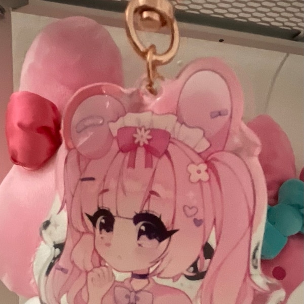 Kawaii Friends - 2.5" Inch Clear Acrylic Keychains - Kuro / Mel / Cinna ...