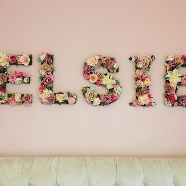 3D Flower Letters, Large Floral Letters, Woodland Wall Decor, Nursery ...