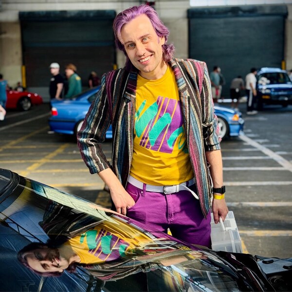 Vintage 60s Mod Bright Pink Matching Set With Pink Polka Dot Beading ...