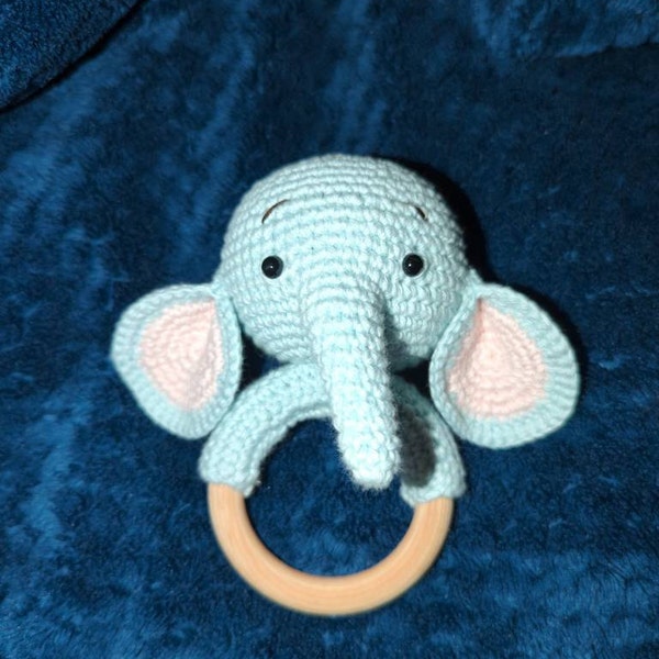 PATTERN ONLY: Elephant Rattle | Safari Animal Toy | Amigurumi Jungle ...