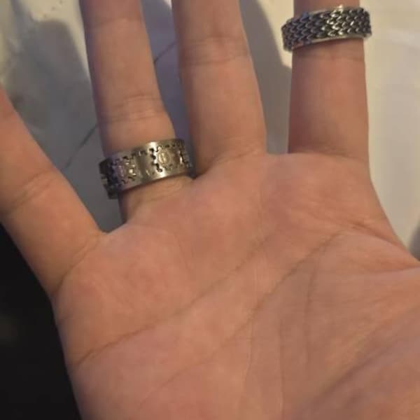 Silver Gear Spinner Ring - Stainless Steel Men's Gear Ring, Gearhead ...