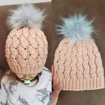 Slalom Run Beanie Knitting Pattern Textured Hat Pattern Bulky Pattern ...