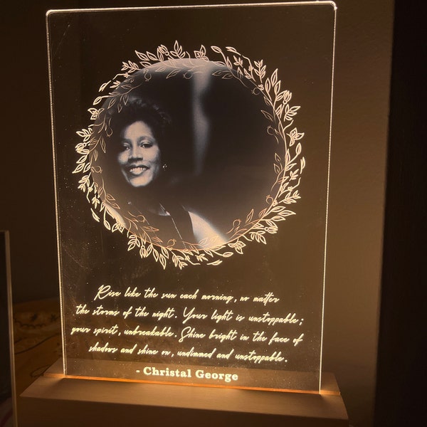 Custom Personalized Photo Picture LED Wood Stand Night Light Lamp in ...