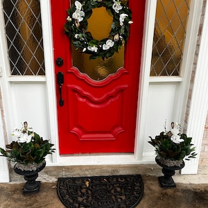 Magnolia Wreath for Front Door With Realistic White Magnolia Blooms ...