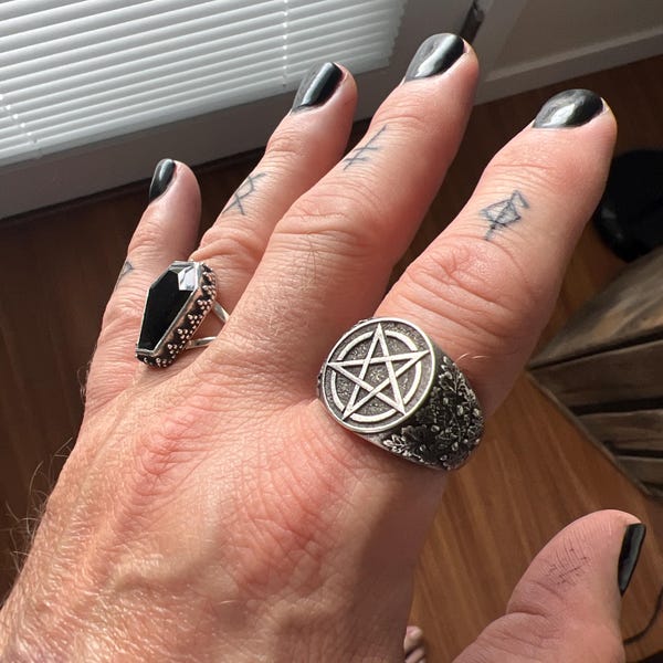Wiccan Magic Pentacle Ring | Witchcraft Witchy Jewelry - Etsy