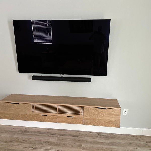 Floating Walnut Media Console - Etsy