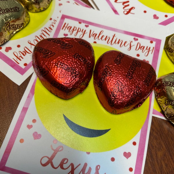 Emoji Valentine, Printable Heart Eyes Emoji Valentine, Candy Valentine ...