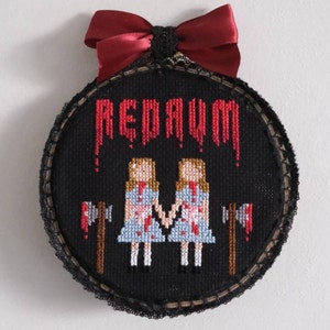 Redrum With Grady Twins Horror Cross Stitch Pattern Movie, Halloween ...
