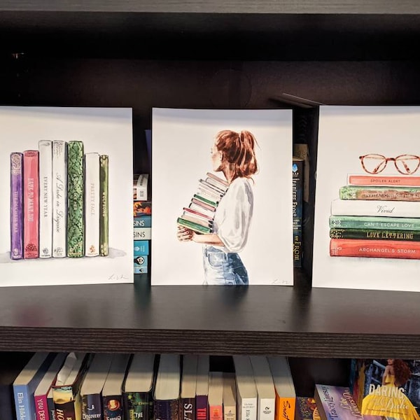 Custom Book Art, Favorite Books Collection No. 1, Customizable Library ...