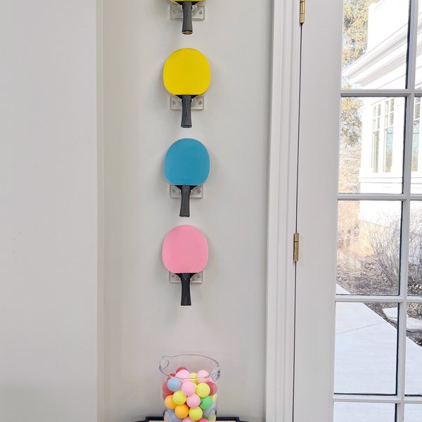 Clear Acrylic Vertical Pickleball Ping Pong Paddle Wall Mount Bracket ...