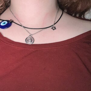 Charm Necklace With Rhinestone Pendant and Stars / Cyber - Etsy