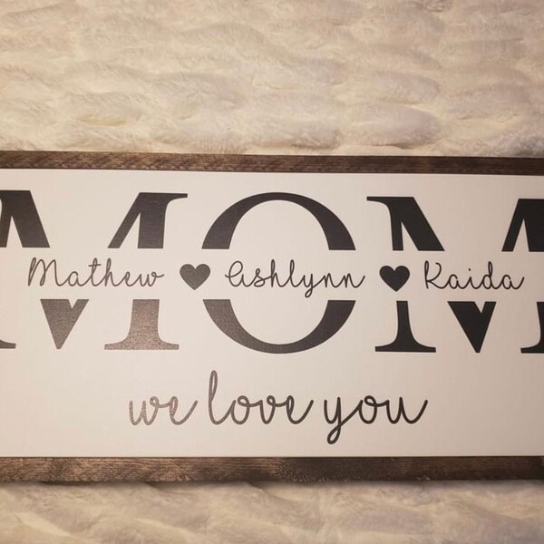 Mom Sign With Kids Names, Mothers Day Gift, Personalized Gift for Mom ...