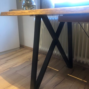 Table Legs With Double Connecting Bar Trapeizodal Shape | Etsy