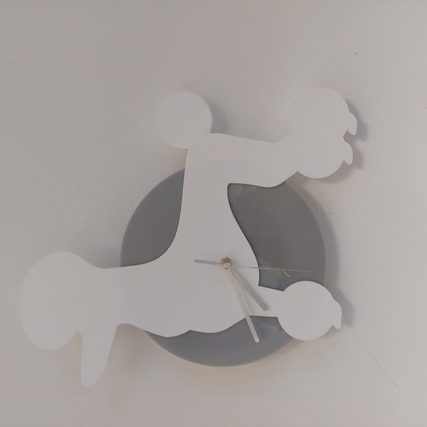 Wagging Tail Poodle Dog - Black & Yellow Silhouette - Wall Clock - Etsy