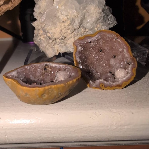 Amethyst Tabasco Geode Pair | Cab Supply | Geode | Mexico Geode | Druzy ...