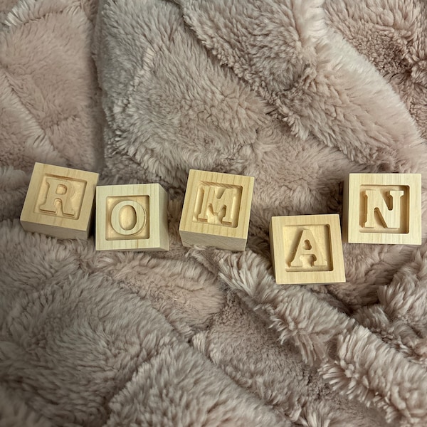 Mini Wooden Letter Blocks, Mini Wooden Alphabet Blocks, ABC Letter ...