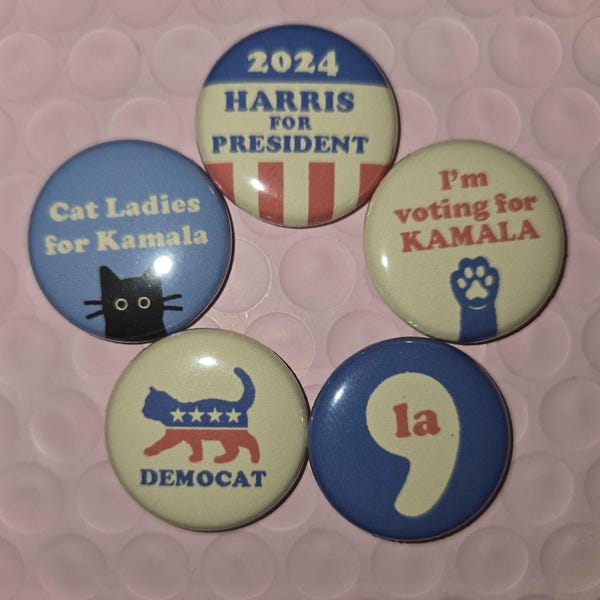 HARRIS WALZ 2024 Camouflage Button Democrat Pin Kamala for President ...