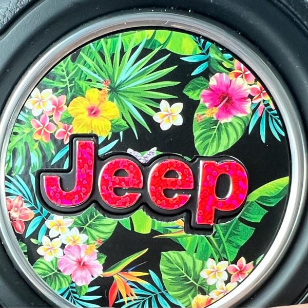 Holographic Sequins Steering Wheel Jeep Sticker Decal, Wrangler JK, JL ...