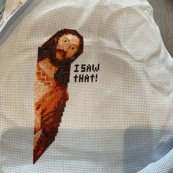 Peeking Jesus Cross Stitch Pattern Digital Snarky Funny Christ Xstitc ...