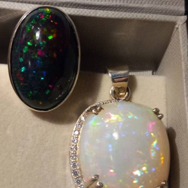 Honeycomb Opal Cabochon, AAA+ Natural Ethiopian Opal Cabochon, Oval Shape Rainbow Fire Opal ...