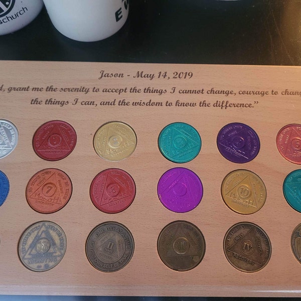 Recovery Coin Display Personalized With Serenity Prayer - Custom ...