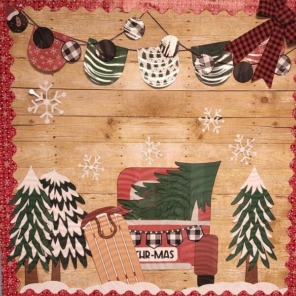 Christmas Tree Truck- Christmas Bulletin Board Kit - Etsy