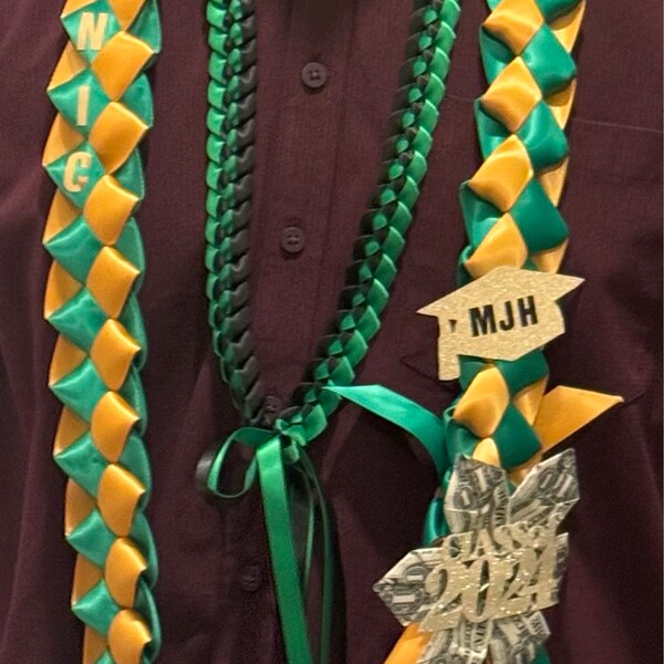 Ribbon Leis for Graduation/personalized Name/ School Colors #095 - Etsy