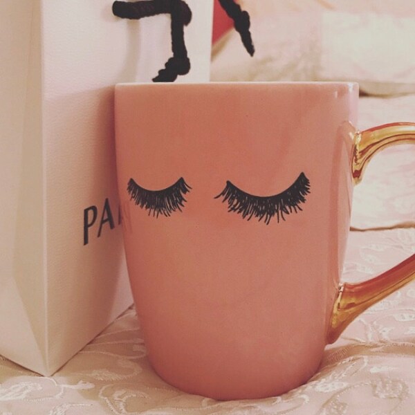 Eyelash Mug Pink and Gold Eyelashes Coffee Mug Makeup and Lashes Mug ...
