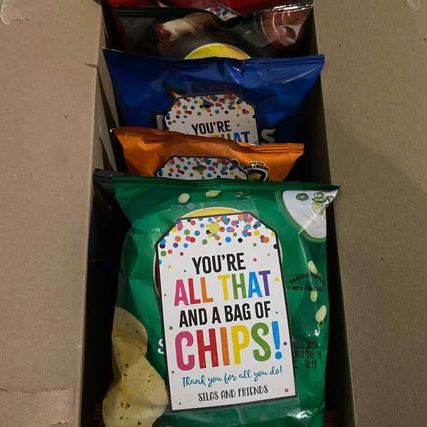 You're All That and a Bag of Chips Gift Tag Employee Appreciation Tag ...