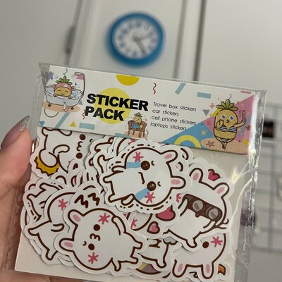 40 PCS Pink & White Bunny Sticker Pack Kawaii Sticker Cute Rabbit ...