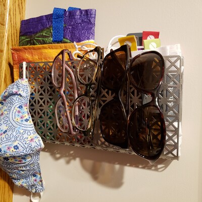 Mid Century Modern Perforated Steel Mail Holder Magazine Rack iPhone ...