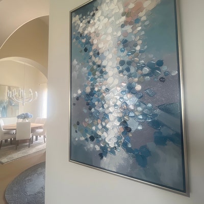 Soft Pastel Wall Art White Multicolor Abstract Painting Extra Large Wall Art Modern Wall Decor ...