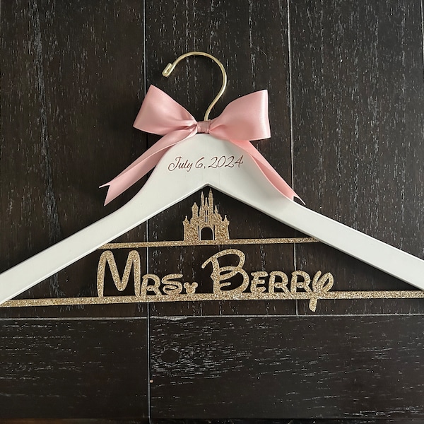 Disney Castle Hanger, Cinderella Wedding Hanger, Disney Bride Hanger ...