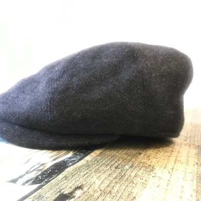 Gray Herringbone Newsboy Cap,wool ,gray Wool Cap, Flat Cap,peaky ...