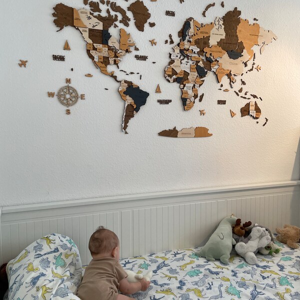 Wooden World Map , DIY Map , World Map Wall Art, Home Decor ...
