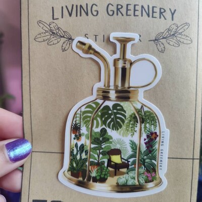 Clear Greenhouse Sticker, House Plant Sticker, Plant Sticker, Vintage ...