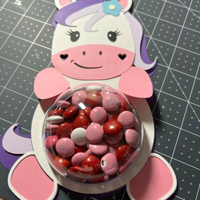 Unicorn Dome Candy Holder Svg, Valentine's Day, DIY Party Favors Svg ...