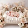 Newborn Digital Backdrop, Baby Girl Pink Cream Flower Bed, Fine Art ...