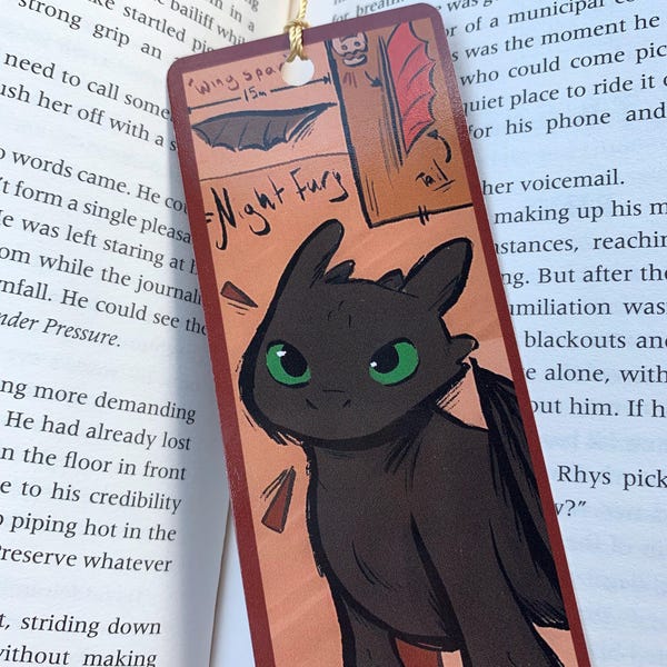HTTYD Toothless Bookmark, Tassel ‘how to Train Your Dragon’ Bookmark ...